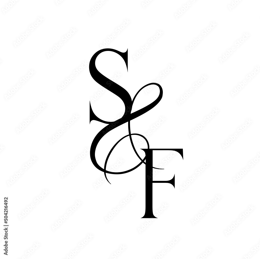 fs, sf, monogram logo. Calligraphic signature icon. Wedding Logo ...
