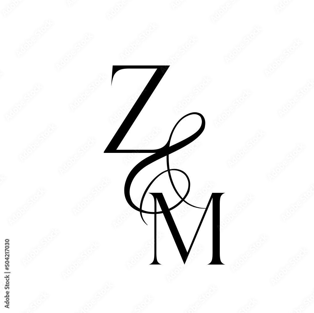 mz, zm, monogram logo. Calligraphic signature icon. Wedding Logo ...