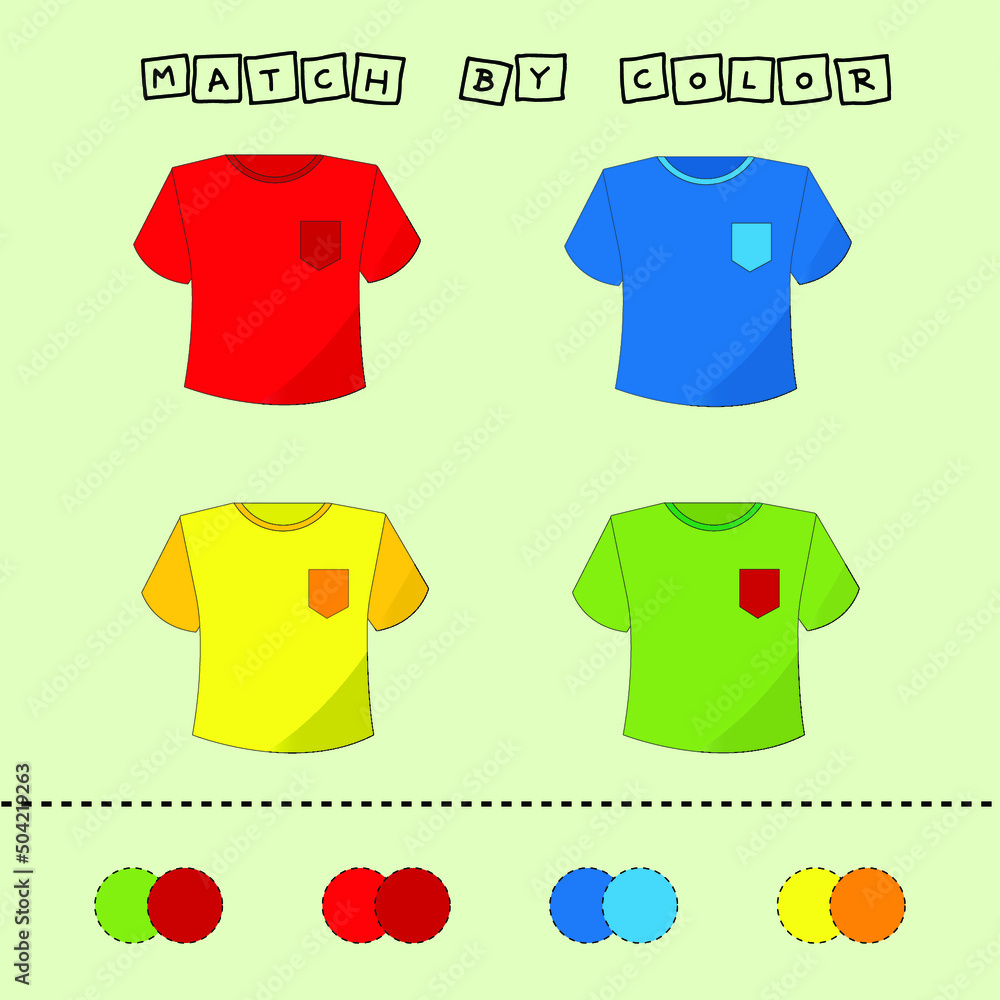 Connect the name of the color and the character of the t-shirt. Logic ...