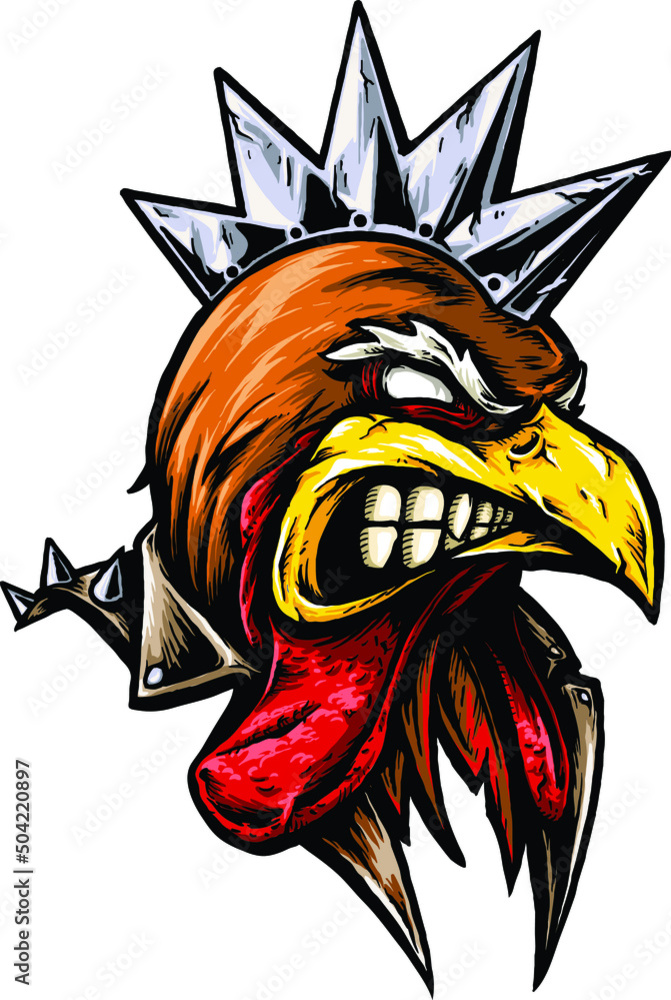 angry head rooster Stock Vector | Adobe Stock