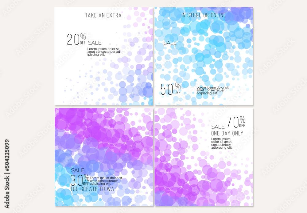 Social Media Post Layout with Bright Transparent Overlapping Circles ...