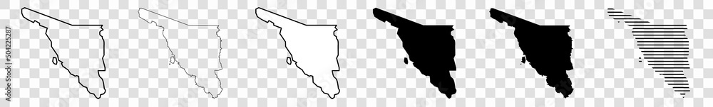 Sonora Map Black | State Border | Mexico | Mexican | Federal Entity ...
