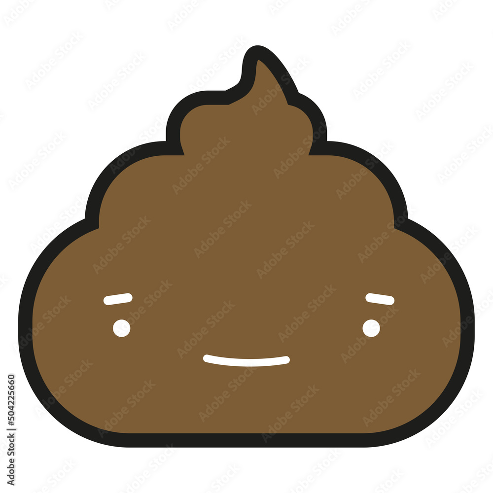 Turd on a white isolated background, poop character emoji, concept ...