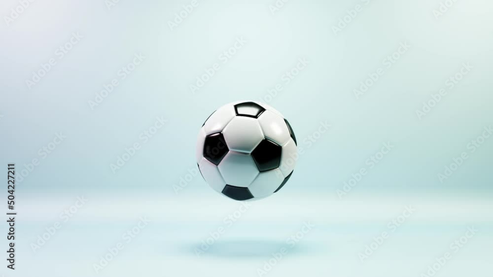 Vidéo Stock 3D animation seamless loop of soccer ball rotating 360. On ...