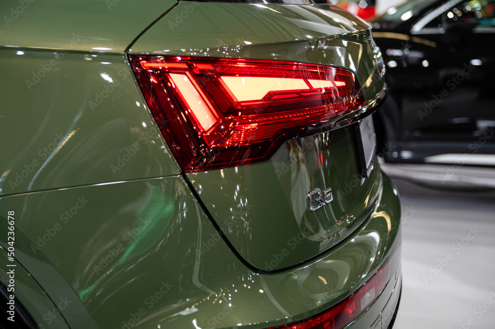 LED rear lights and car back design of nev Audi Q5 SUV, model 2022, car ...