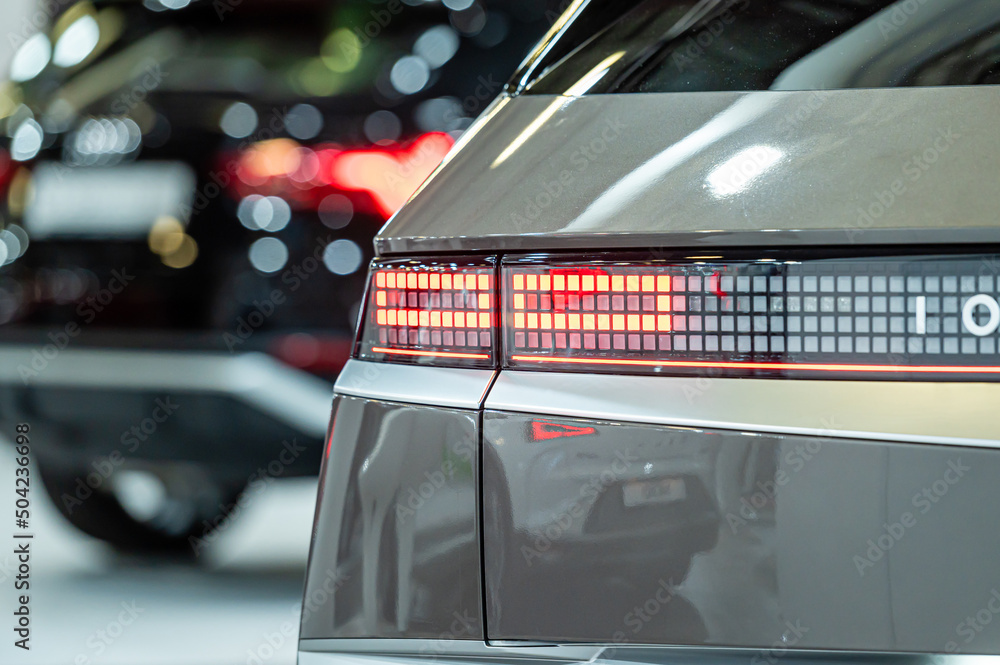 LED taillights and car design closeup of nev Hyundai Ioniq 5 electric ...