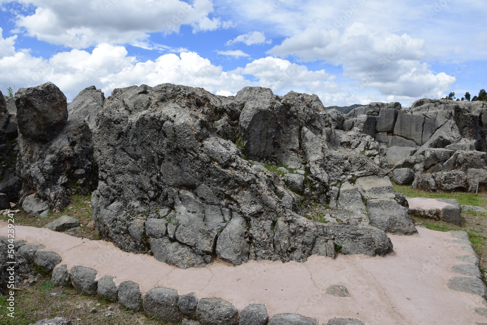 Peru, Qenko, located at Archaeological Park of Saqsaywaman. This ...
