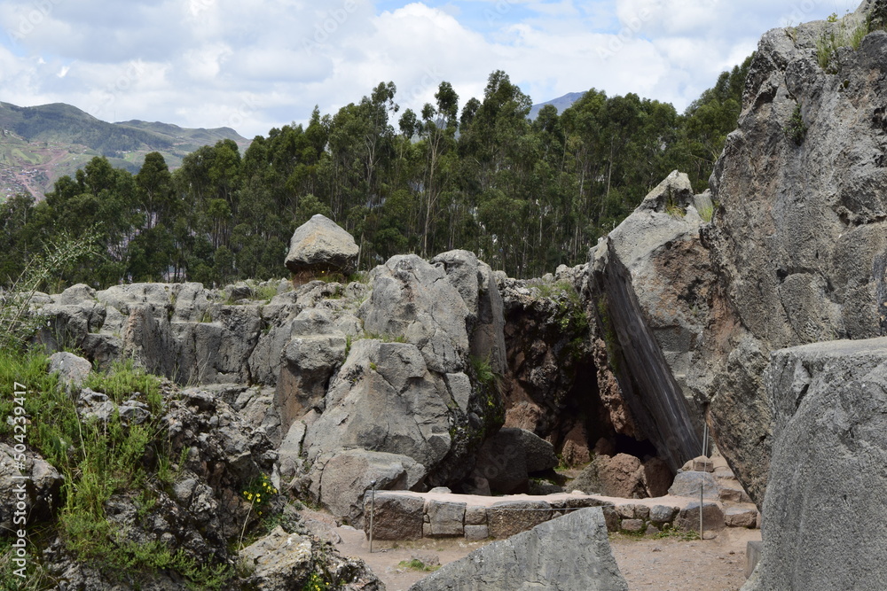 Peru, Qenko, located at Archaeological Park of Saqsaywaman. This ...