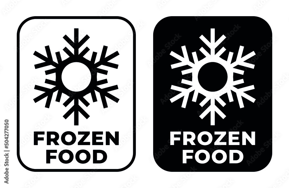 Frozen food information vector sign. Vector illustration sign. Icon for ...