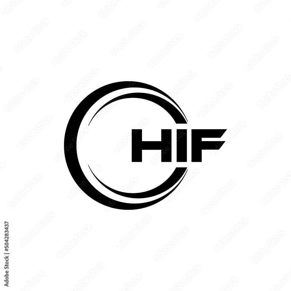 HIF letter logo design with white background in illustrator, vector ...