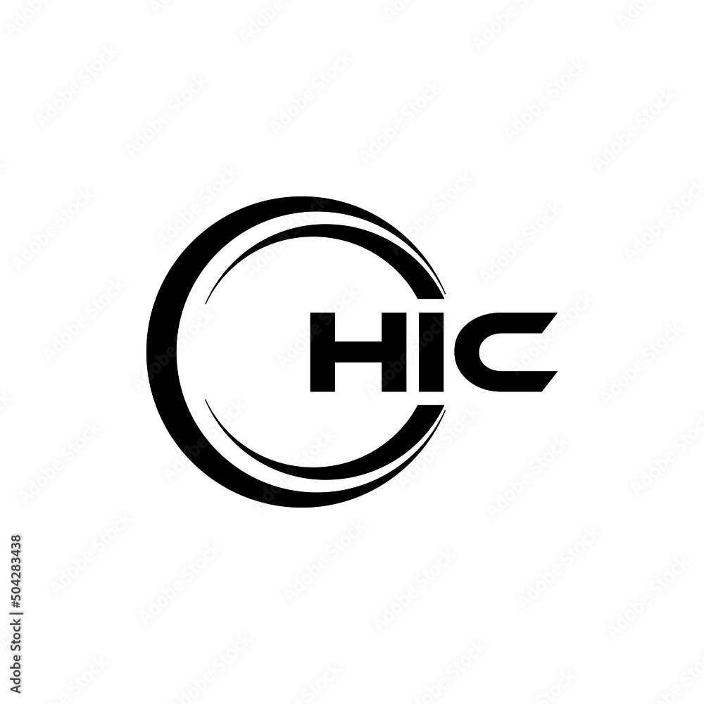 HIC letter logo design with white background in illustrator, vector ...