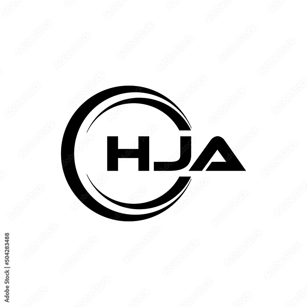 HJA letter logo design with white background in illustrator, vector ...