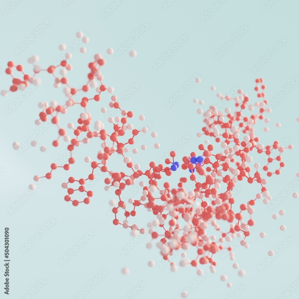 Human parathyroid hormone molecule, chemical structure. 3d cpk model ...