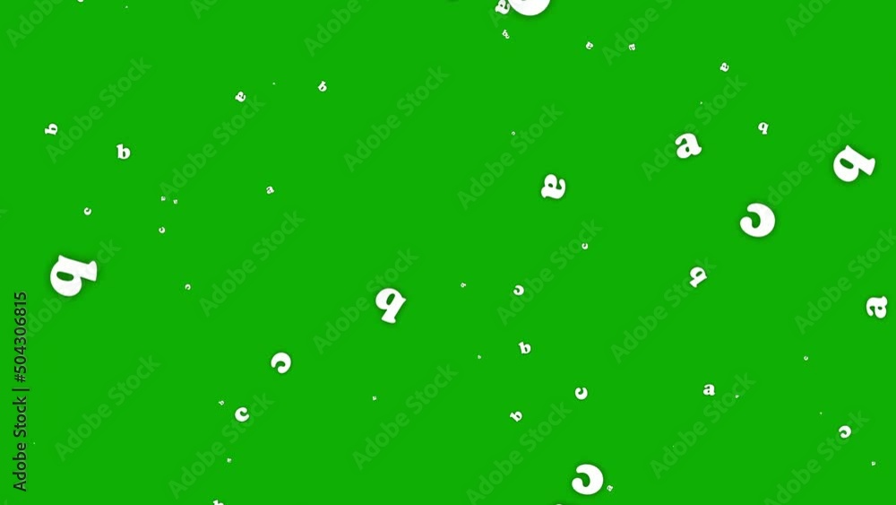 English alphabets motion graphics with green screen background Stock ...