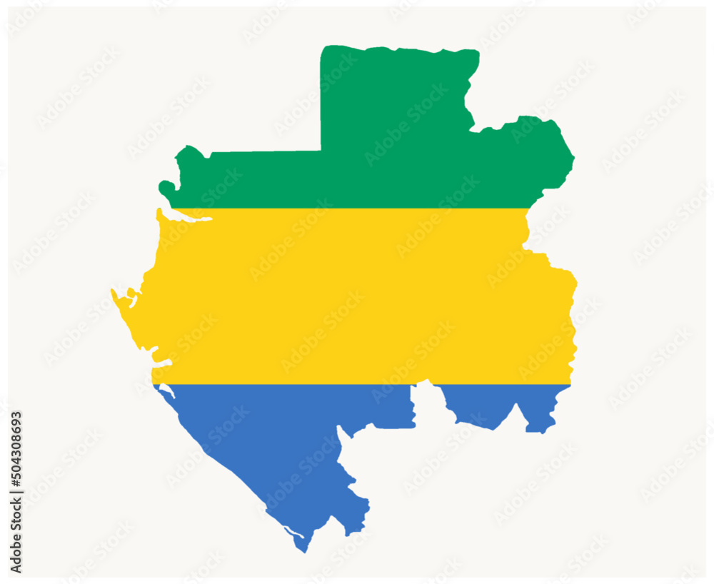 Gabon Flag National Africa Emblem Map Icon Vector Illustration Abstract ...