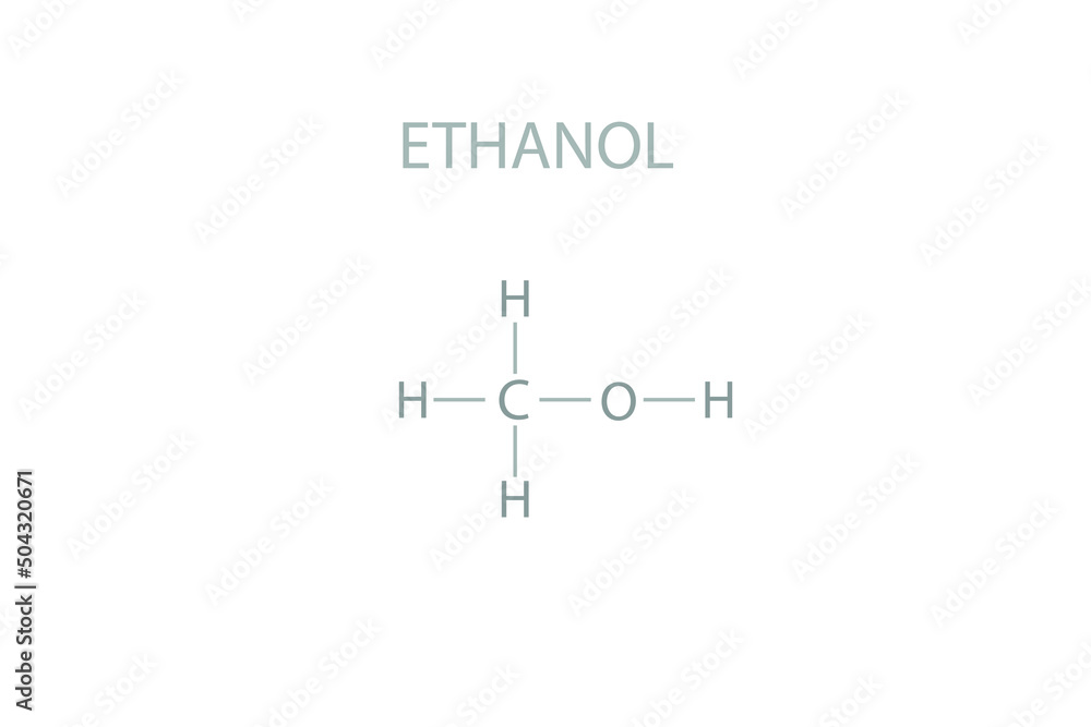 Ethanol molecular skeletal chemical formula. Stock Vector | Adobe Stock