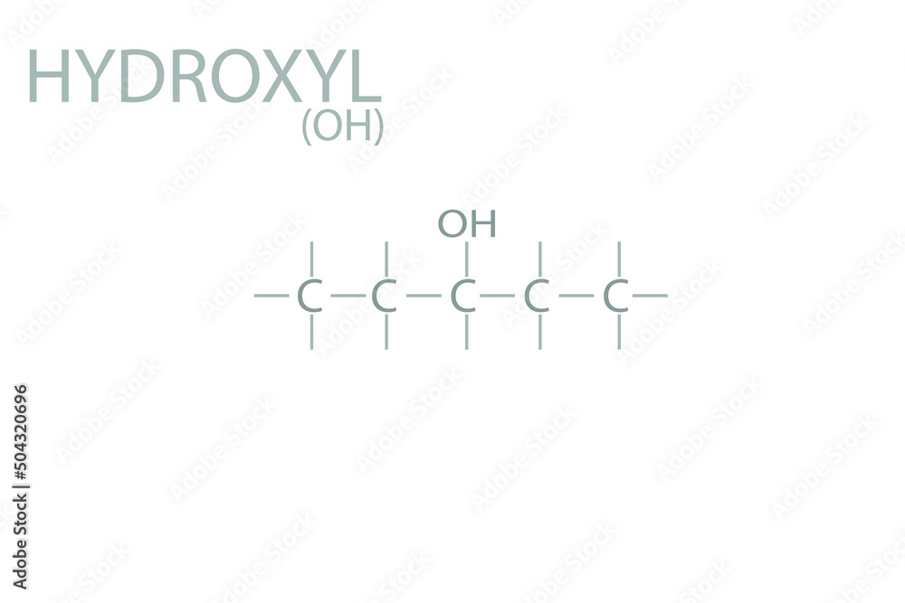 Hydroxyl molecular skeletal chemical formula. Stock Vector | Adobe Stock