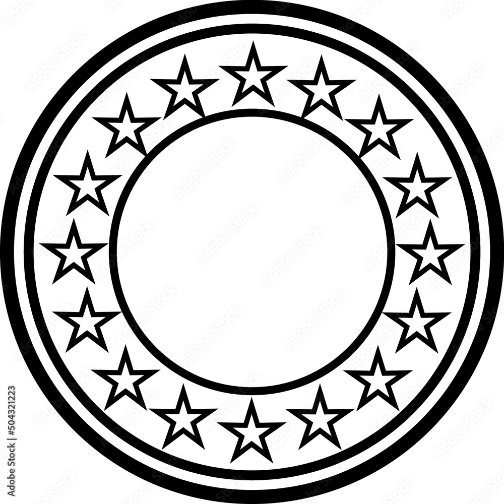 Europe circle icon. Wreaths for design, logo template. Round frame ...