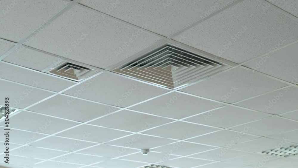 Ventilation and lighting system of office premises, walk through the ...