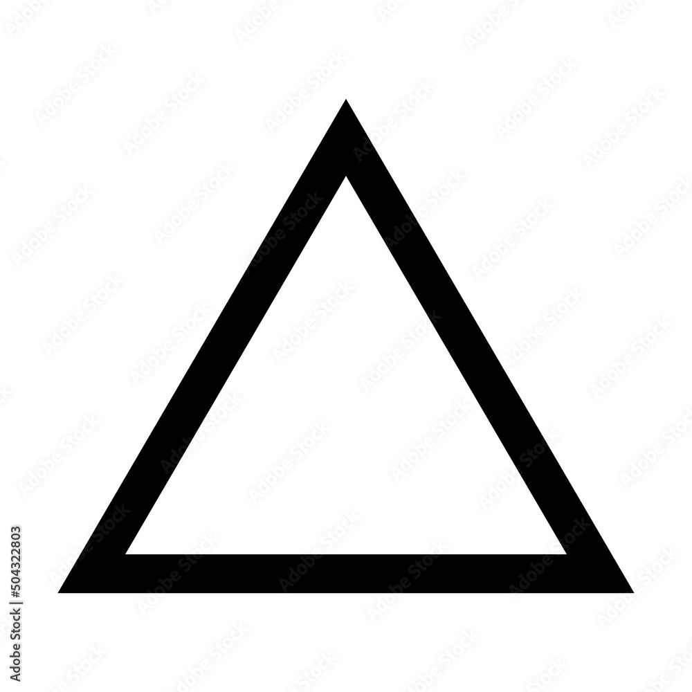 Triangle shape icon vector symbol outline stroke for creative graphic ...
