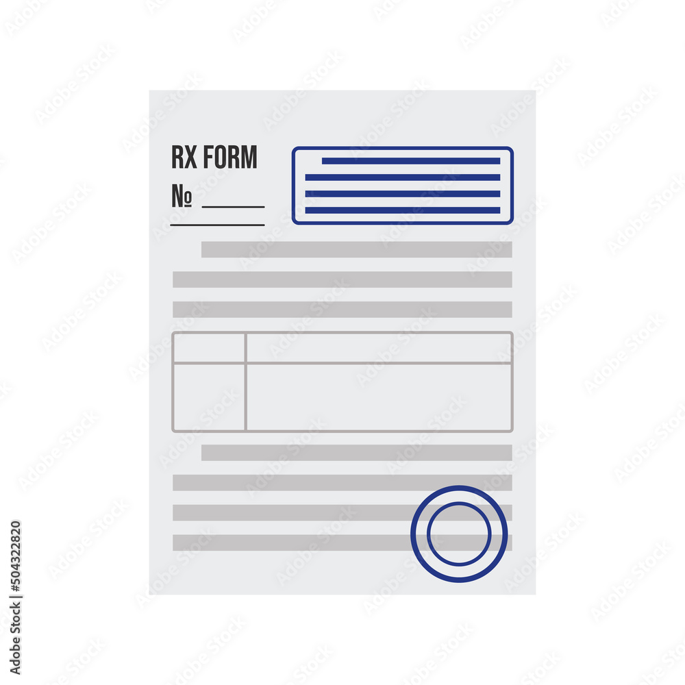 Pharmaceutical form RX prescription for medicines. A sheet of paper ...