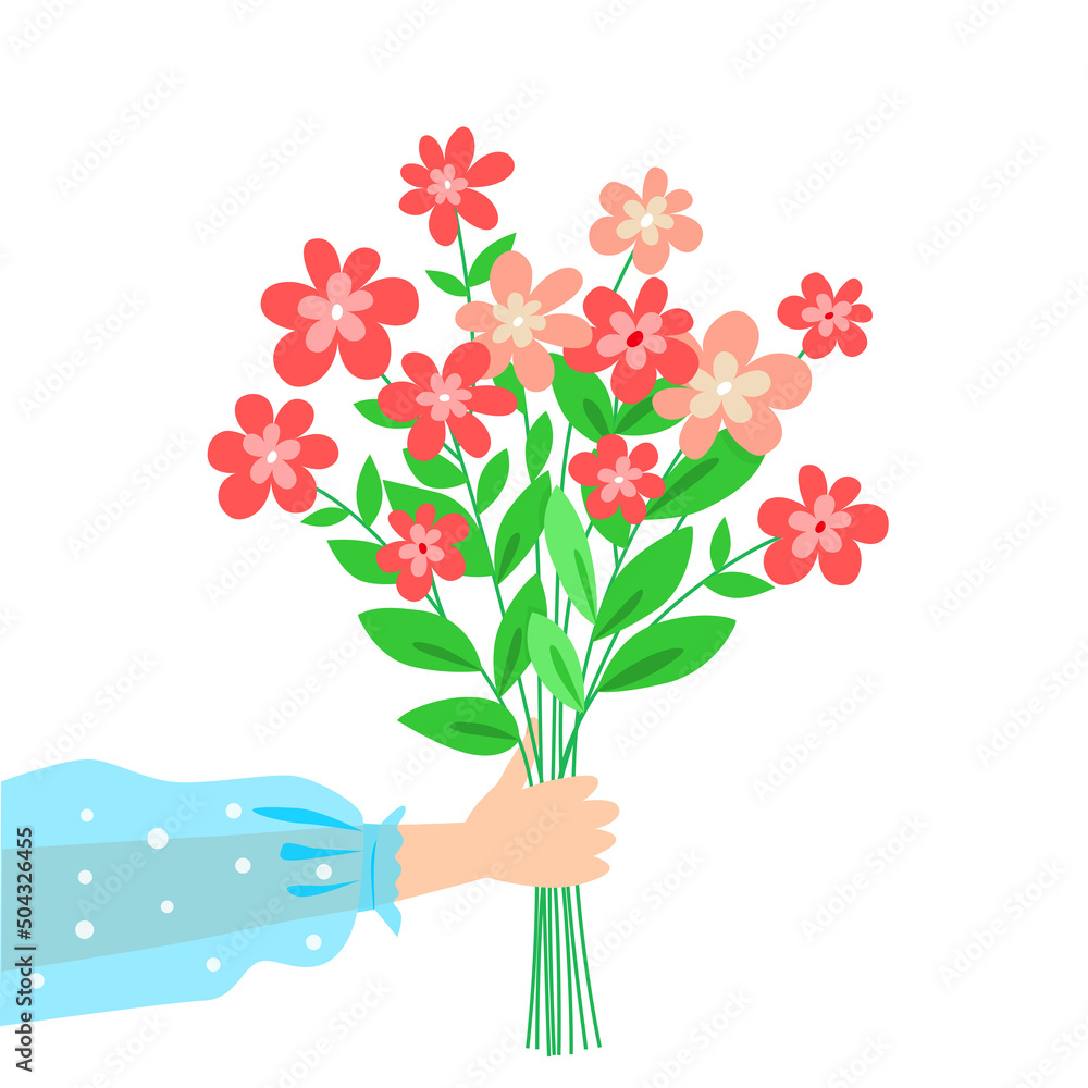 Hand Holding Flower Clipart