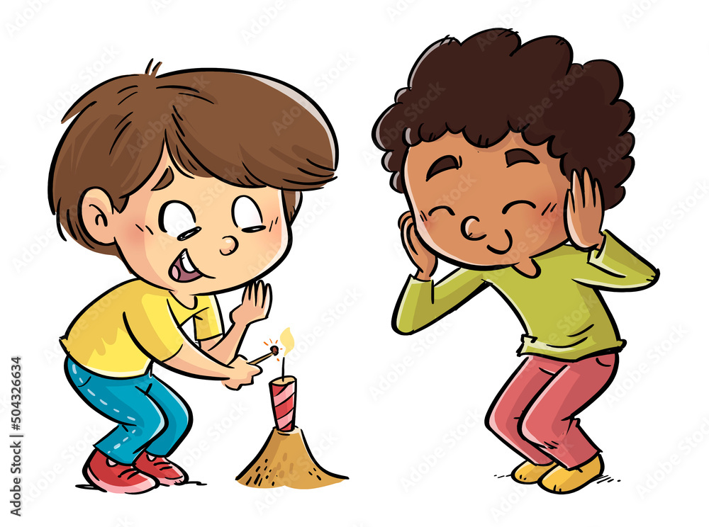 Two Cartoon Firecracker
