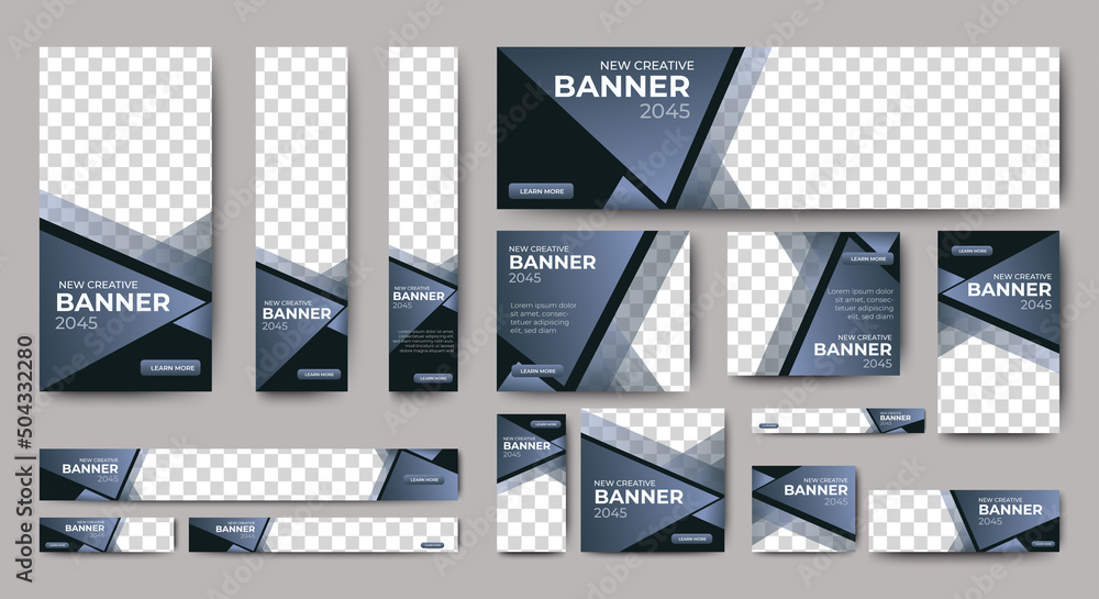 set of corporate web banners of standard size with a place for photos ...