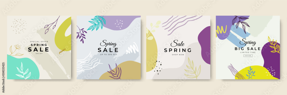 Social media stories and post creative Vector set. Background template ...