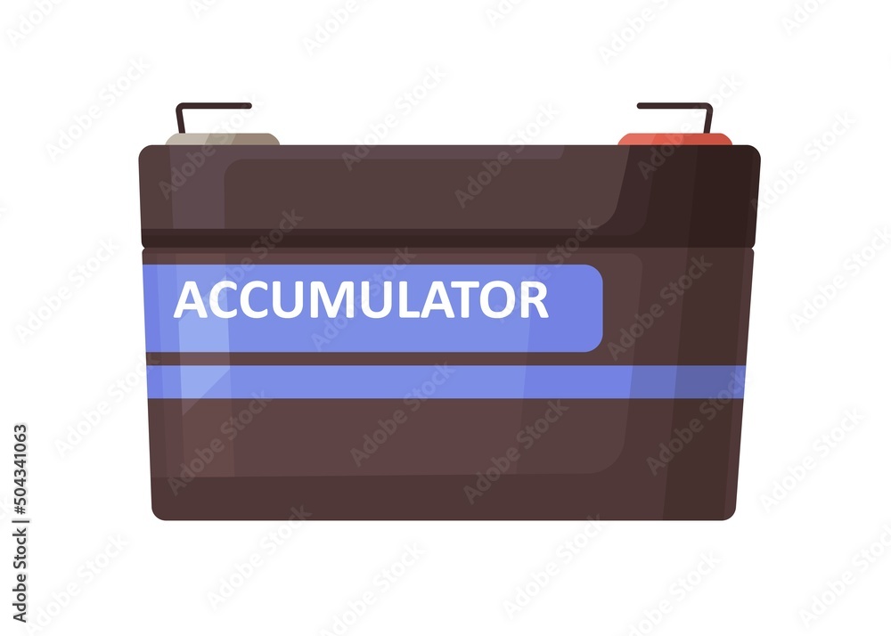 Sealed lead-acid accumulator. Battery box with terminals connectors ...