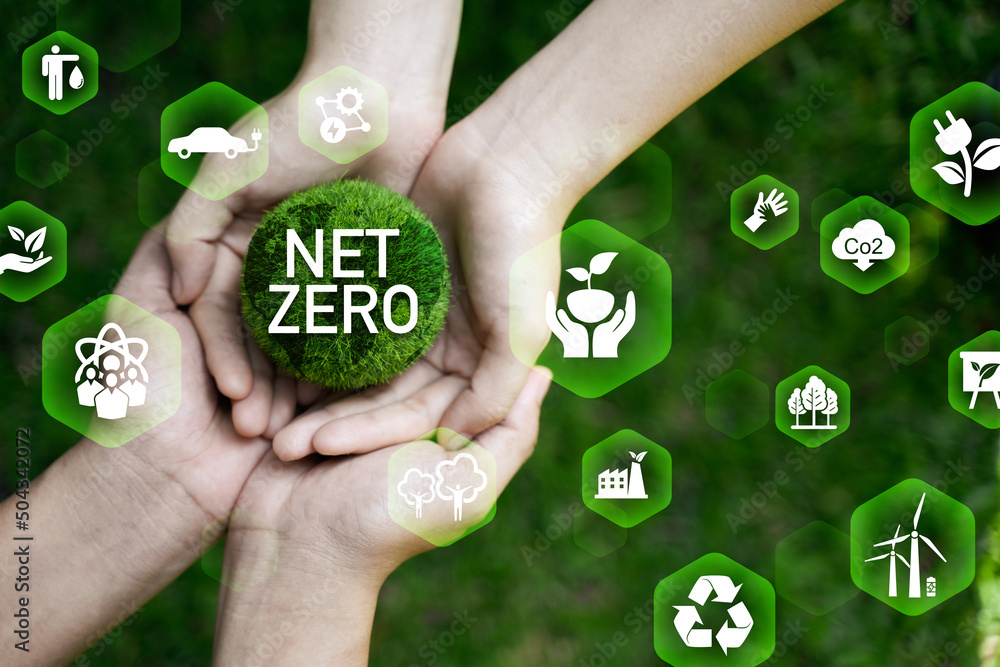 Net Zero and Carbon Neutral Concepts Net Zero Emissions Goals Weather ...