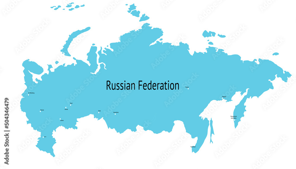Vector map of Russia. map of the Russian Federation. Stock Vector ...