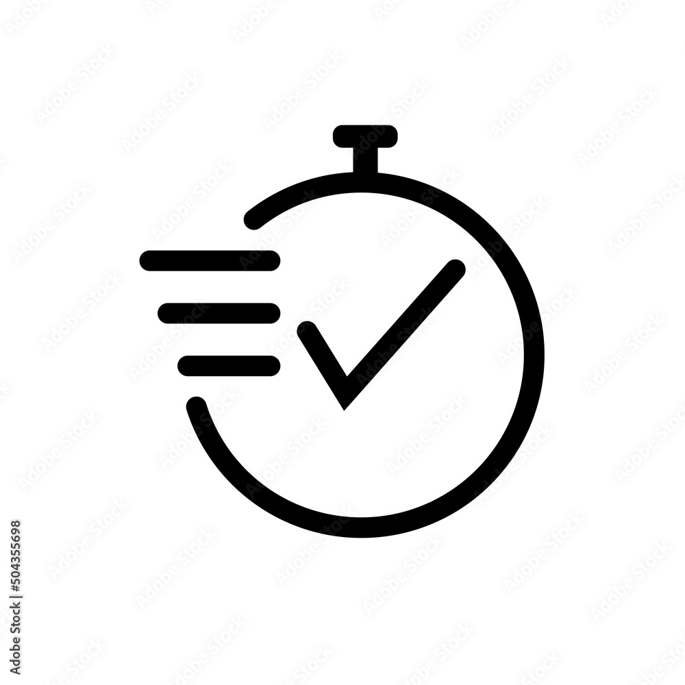 Time icon design. Task time icon in modern outline style design. Vector illustration. Vector ...