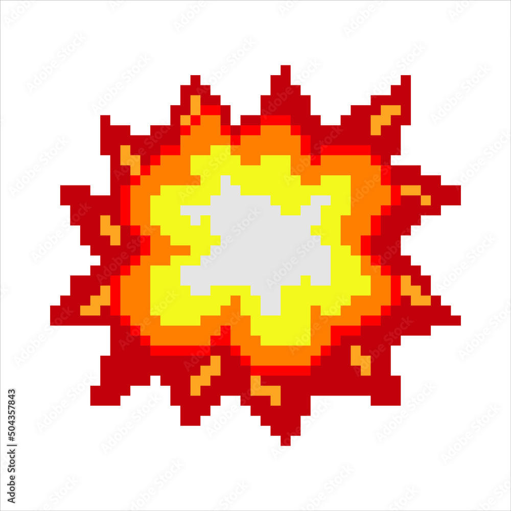 Explosion with pixel art. Vector illustration. Stock Vector | Adobe Stock