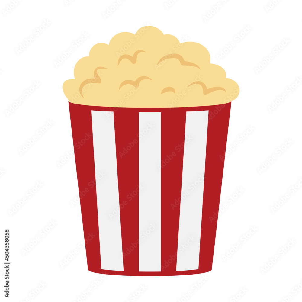 Popcorn icon. Pop corn bucket. Cinema concept. Vector illustration ...