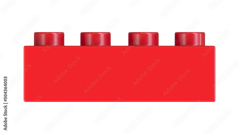 Close Up View of a Red Plastic Block Isolated on a White Background ...