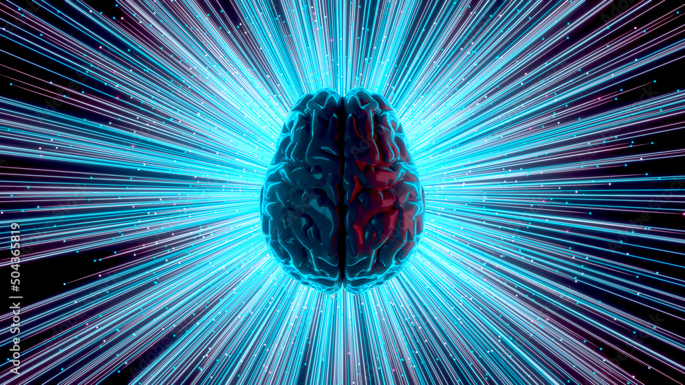 Abstract Human Brain activity visualization with traces and particles ...