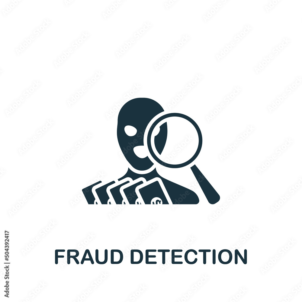 Fraud Detection icon. Monochrome simple Fintech Industry icon for ...
