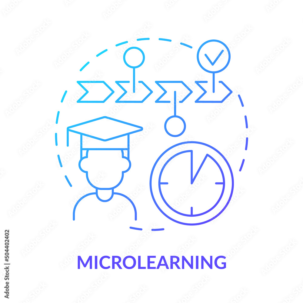 Microlearning blue gradient concept icon. New skill you can learn ...