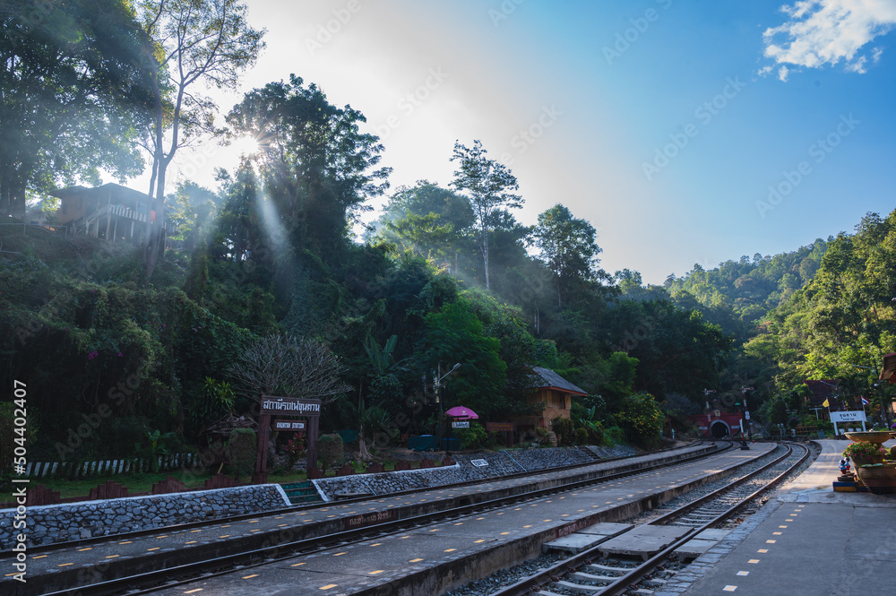 Fotografia do Stock: Lamphun.thailand-18.12.2021:Khuntan train staiton ...