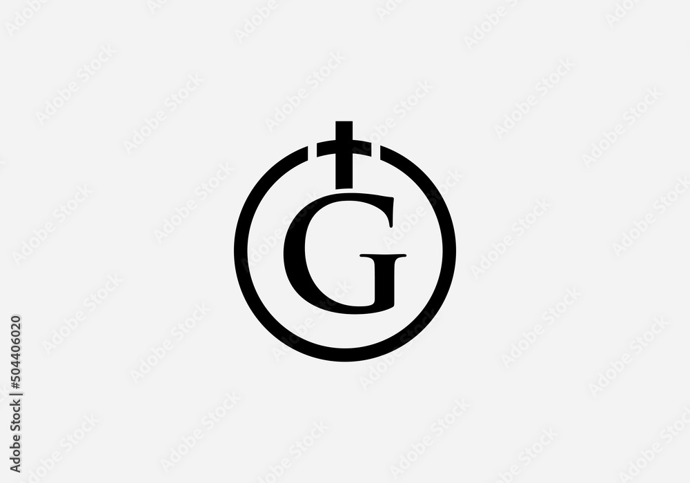 Religion church logo and symbol design vector with the letter G Stock ...