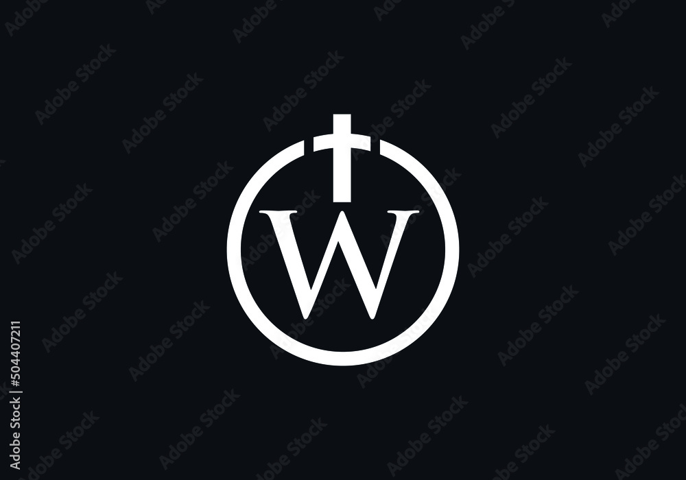 Religion church logo and symbol design vector with the letter W Stock ...