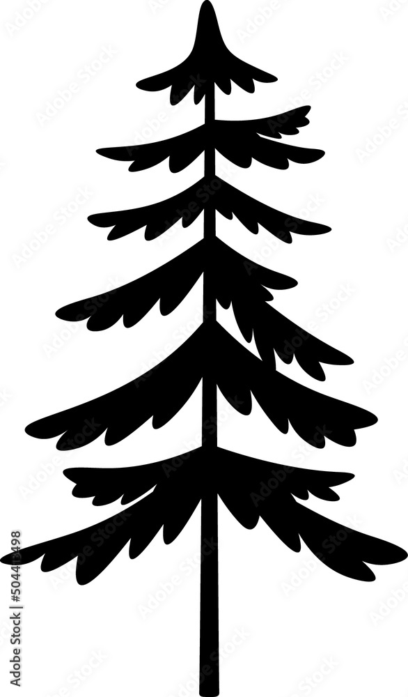 Pine Tree Silhouettes Pine Tree SVG EPS PNG Stock Vector | Adobe Stock