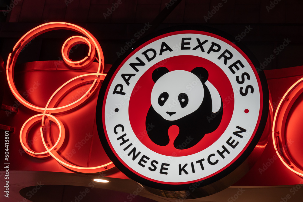 Orlando, Fl, USA - February 6, 2022: Panda Express logo in the night is ...