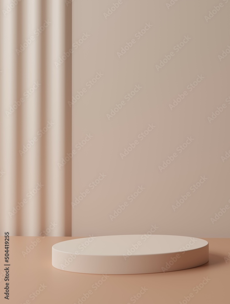 3d realistic platform in beige color. A minimalistic platform for ...