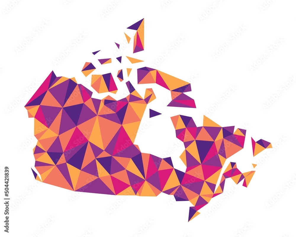 Canada vector polygon map - modern style Stock Vector | Adobe Stock