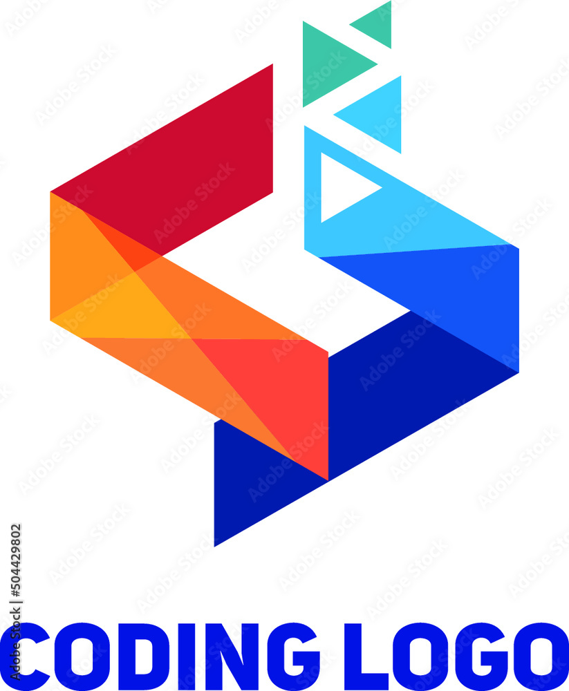 Modern Abstract unique code logo concept can be used information technology and software ...