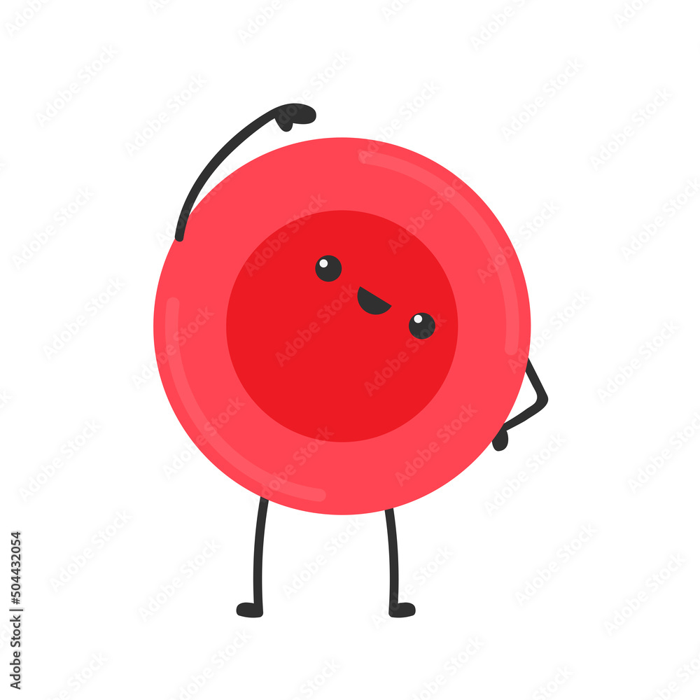 Red blood cell character design. Red blood cell vector. free space for ...