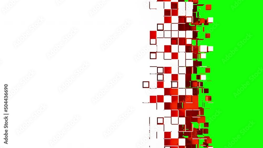 Orange square cells form white shutter that goes to the left, hide ...