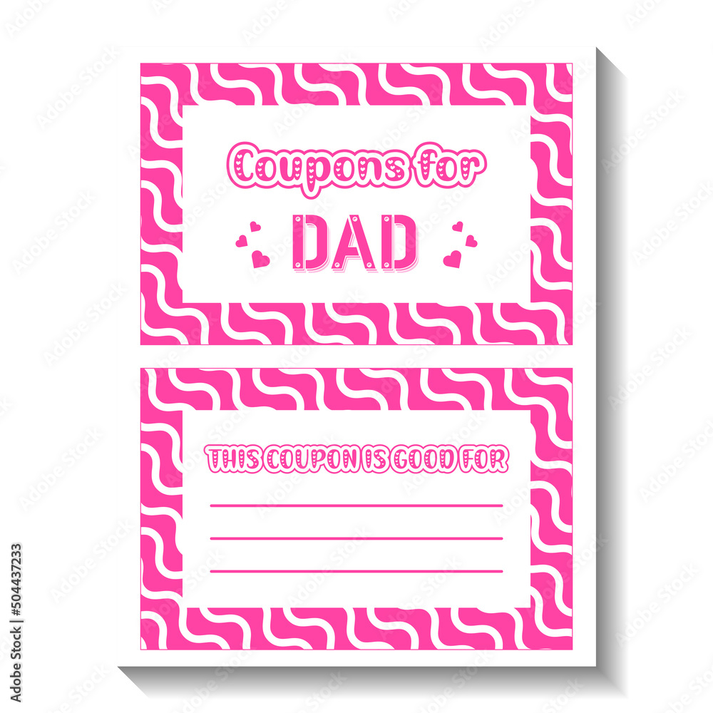 Father's Day Coupon Book Printable Template. Gift for Dad . Daddy Gift ...